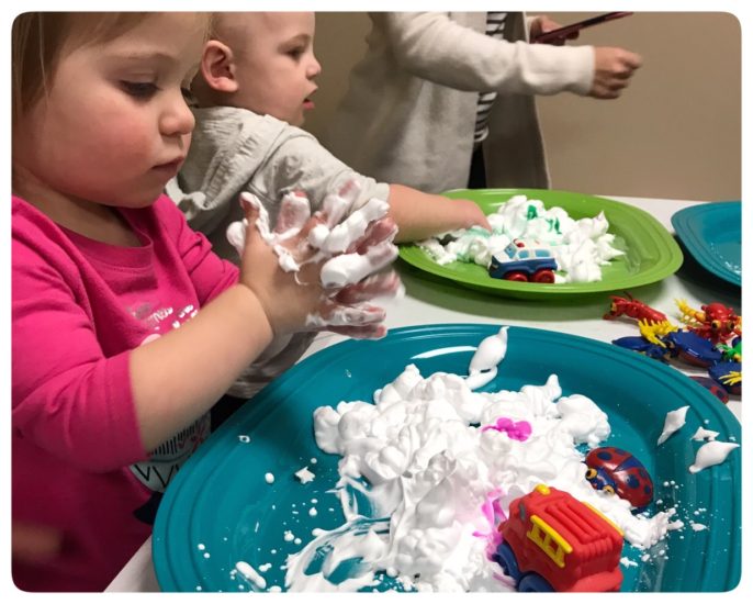 Shaving Cream! -- Fun Sensory Activity -- YoGaloreandMore.com
