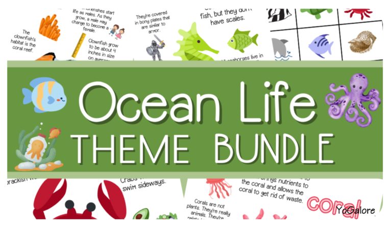 Ocean Theme for Preschoolers: Fact Posters and Yoga Pose Cards