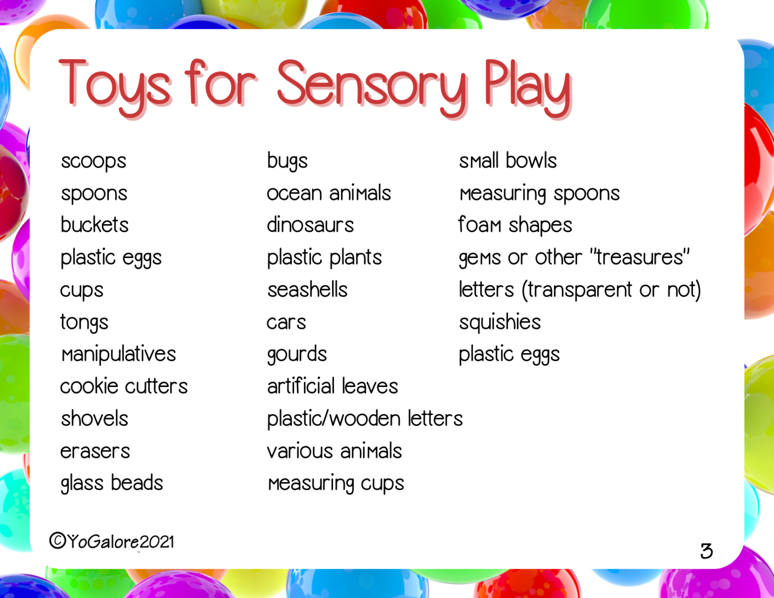 Sensory Kit: Fun Summer Sensory Activities • Yogalore And More